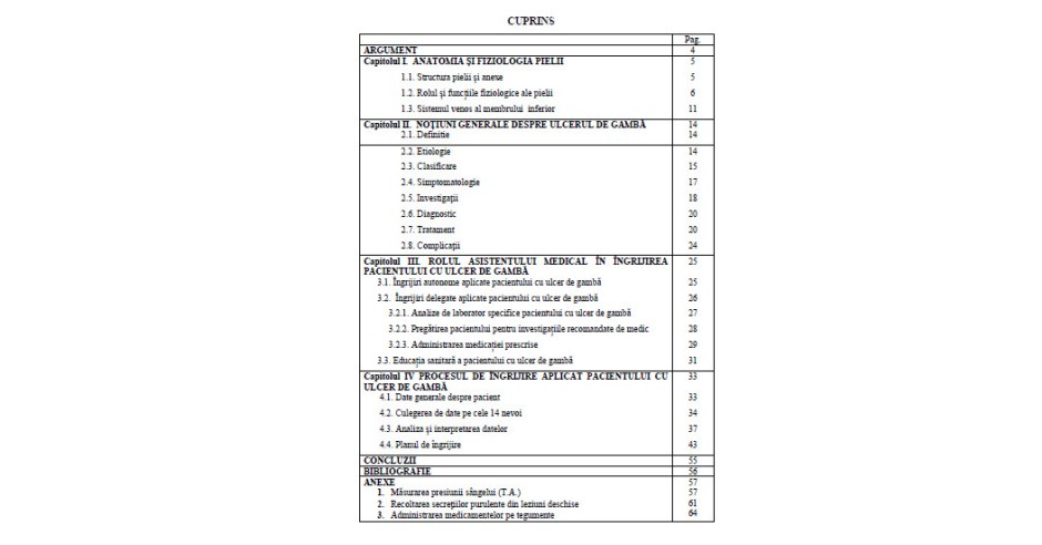 Ingrijirea pacientului cu ULCER DE GAMBA - Licenta AMG | arhiva Okazii.ro