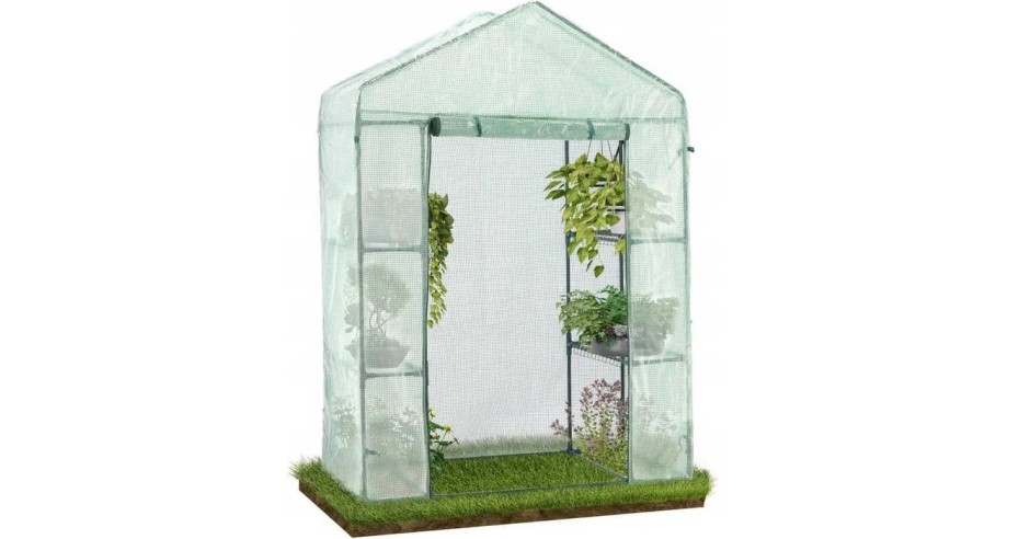 Sera de gradina 4 rafturi cu folie verde 140 x 73 x 200 cm | arhiva ...