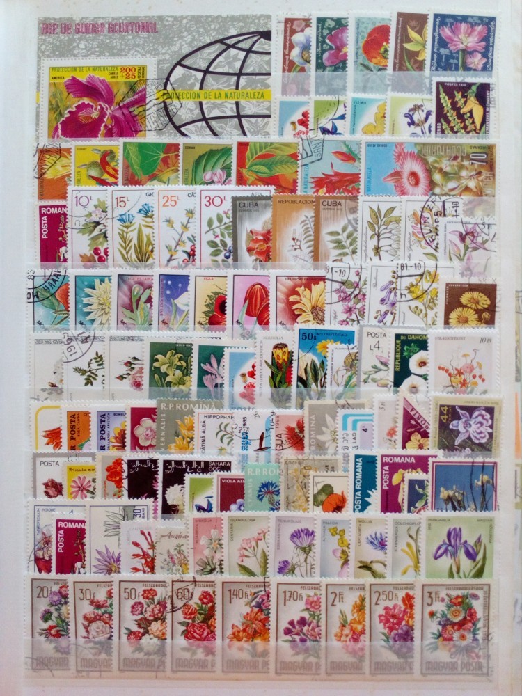 TOATA LUMEA - FLORI (17) - 100 timbre stampilate | arhiva Okazii.ro