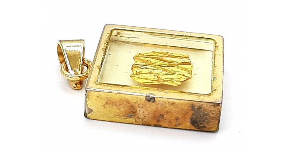 Superb pandantiv vintage placat aur model deosebit cu pepita din aur si ...