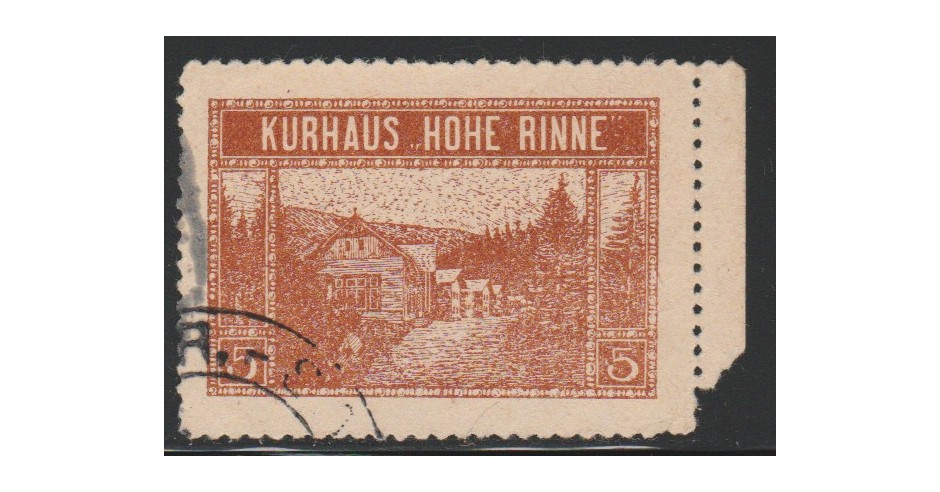 1923 Romania - Hohe Rinne timbru 50b cafeniu stampilat, Posta Locala ...