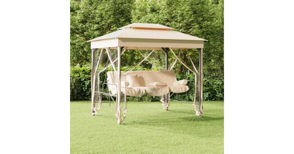 Balansoar extensibil cu pavilion, alb crem | arhiva Okazii.ro