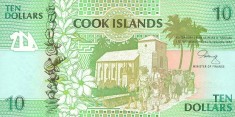 INSULELE COOK ? bancnota ? 10 Dollars ? 1992 ? P-8 ? UNC ? necirculata ...