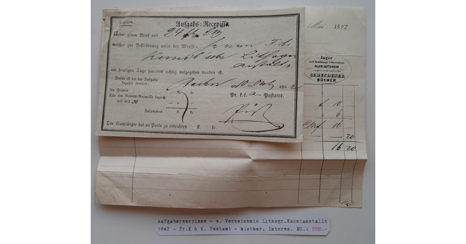 Recipisa, anul 1842, Austria, pentru colectionari - G 3858 | Okazii.ro