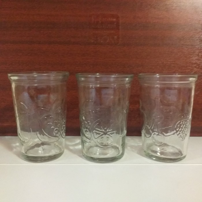 Set 3 pahare sticla, pahar sucuri, smoothie fructe, ice tea, etc ...