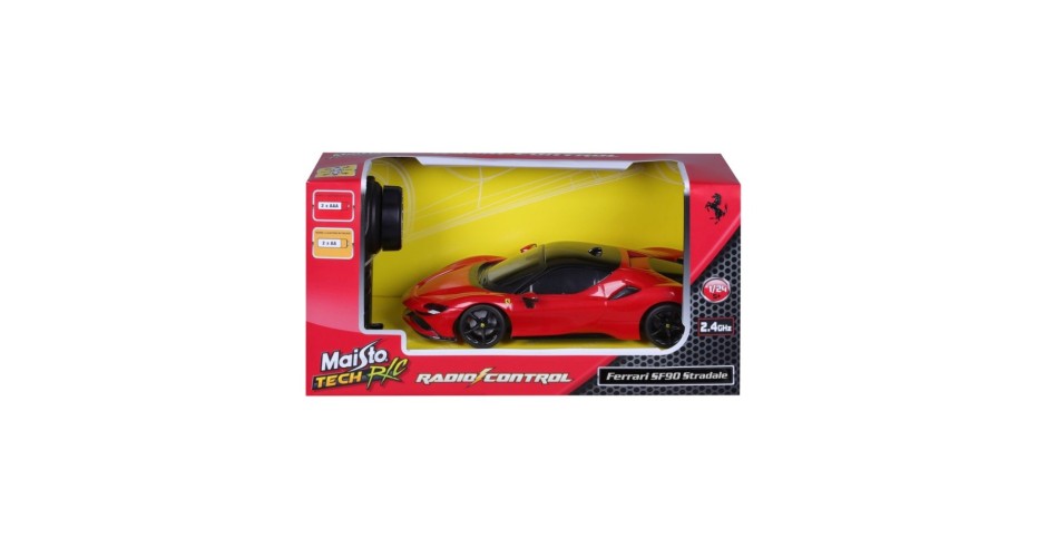MAISTO MASINUTA CU TELECOMANDA 2 4GHZ FERRARI SF90 STRADALE SCARA 1 LA ...