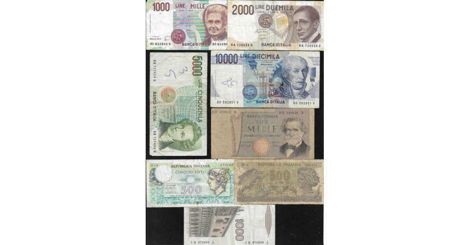 Italia set 8 bancnote (cele din imagini), Europa | Okazii.ro