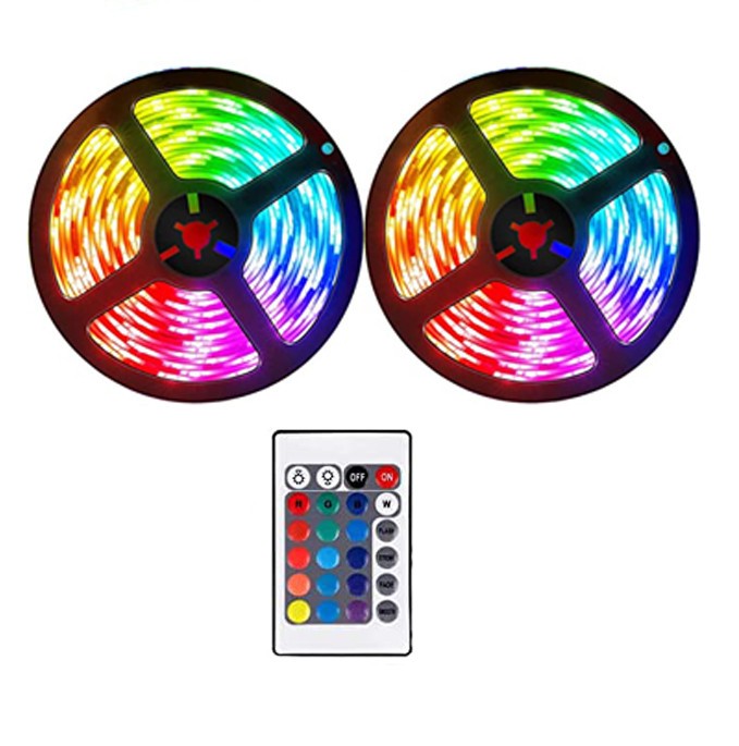 Banda led RGB, cu intensitate de lumina si culori reglabile, 10 metri ...