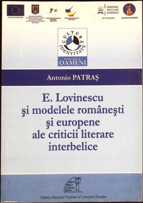 E. LOVINESCU SI MODELELE ROMANESTI SI EUROPENE ALE CRITICII LITERARE ...