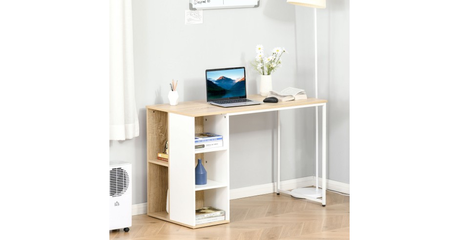 HOMCOM Masa de Birou cu Raft Masa de Birou Oficiu Suport PC Computer ...