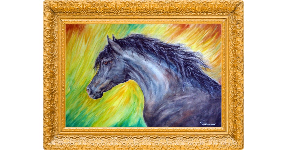 Acuarela studiu cal ( tablouri tablou picturi pictura grafica decor ...