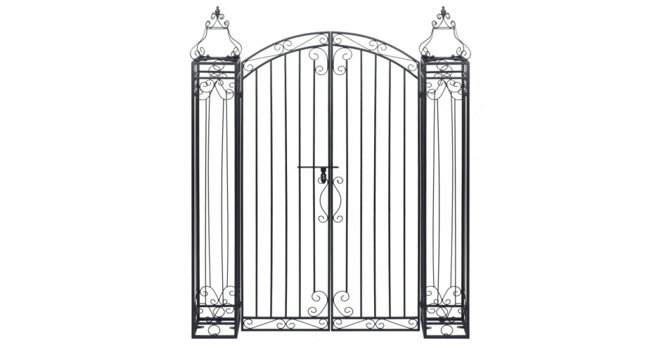 Poarta de gradina ornamentala, 122 x 20,5 x 160 cm, fier forjat ...