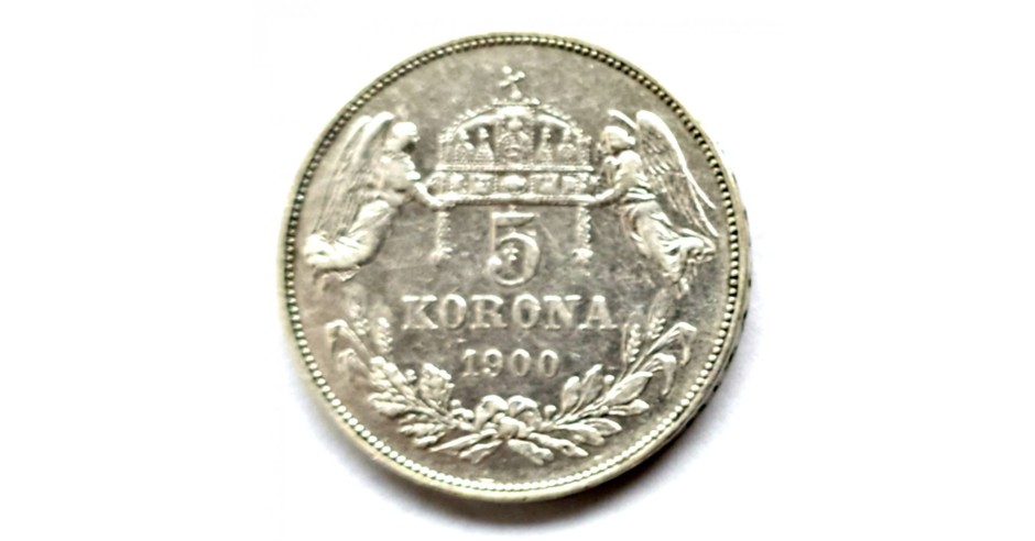 UNGARIA 5 KORONA 1900 COROANE KRONE ARGINT XF AUNC | arhiva Okazii.ro