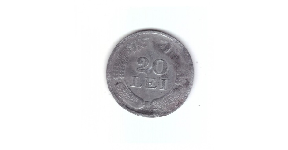 Moneda 20 lei 1944, stare buna, curata, nuante de culoare, Zinc | Okazii.ro