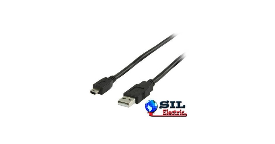 Cablu USB 2.0, USB A tata - Mini USB 5-pini tata, 2.00 m, negru ...
