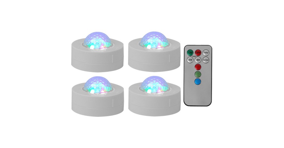 Set 4 Mini ASTRO RGB cu stroboscop si telecomanda | Okazii.ro