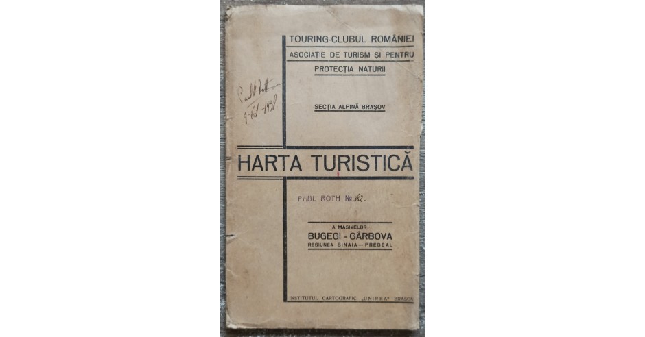 Harta turistica a masivelor Bucegi-Garbova, regiunea Sinaia-Predeal ...