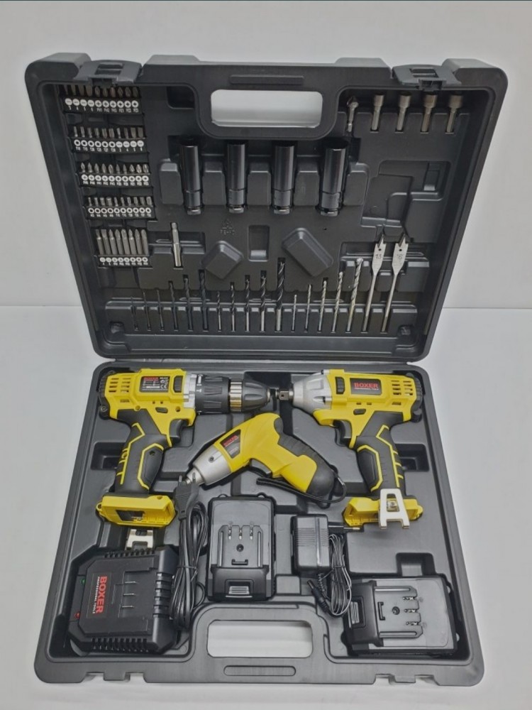 PACHET Filetanta Pistol Impact Percutie Surubelnita 2Acumulatori Biti ...