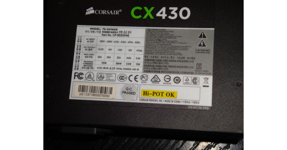 Sursa calculator Corsair CX430 1 rail 32A 12V | arhiva Okazii.ro