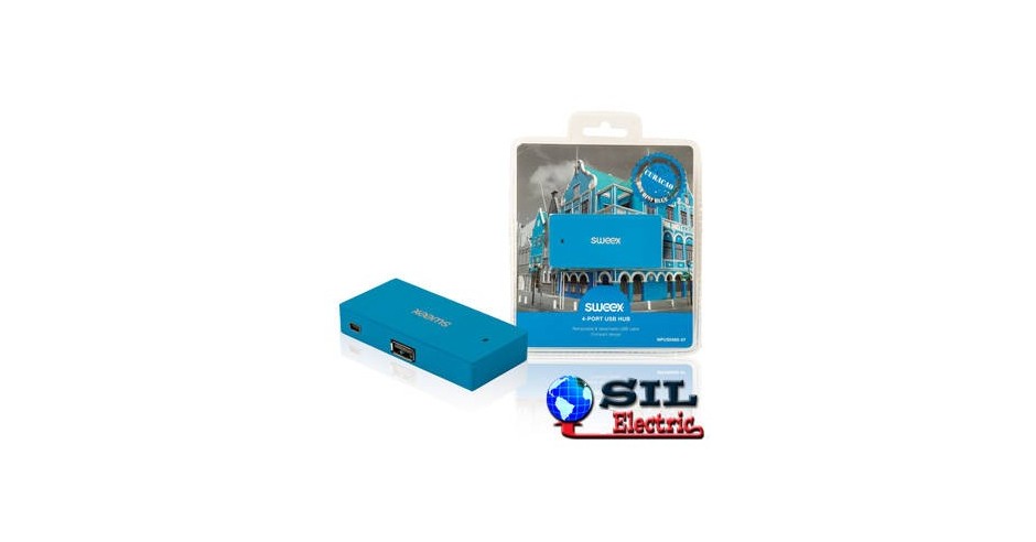 Hub USB 4 porturi Curacao albastru Sweex | arhiva Okazii.ro