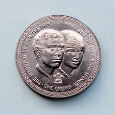 INSULA MAN - 1 Crown 1981 - Wedding of Prince Charles and Lady Diana ...