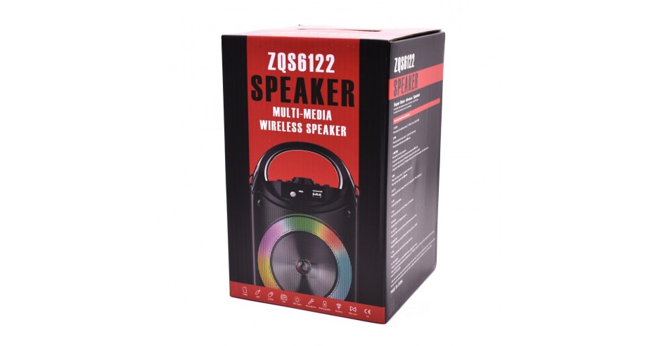 Boxa Portabila Cu MP3,USB/TF,Bluetooth,Radio FM,Microfon,Led Speaker, ? ZQS-6122 | arhiva Okazii.ro