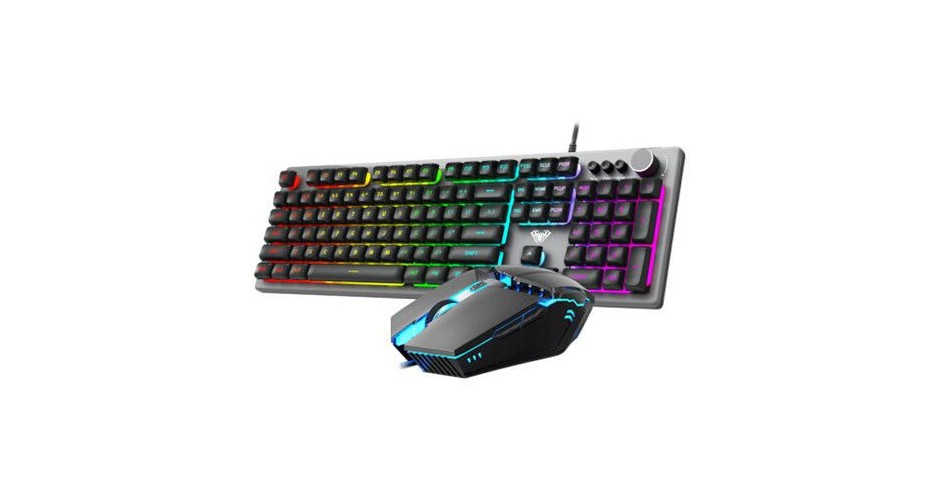 set T200 gaming semi pro RGB tastatura mecanica, multimedia key + mouse ...