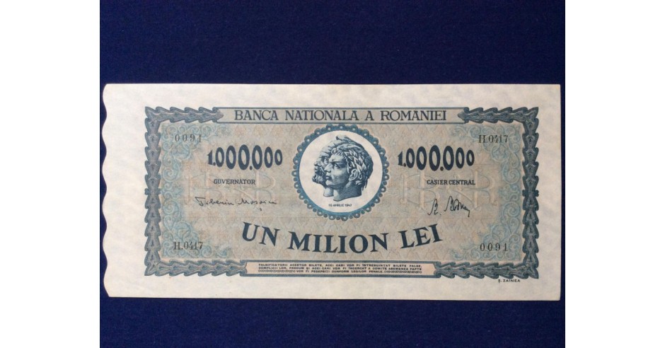 Bancnote România -1000000 lei 1947 - seria H.0417 0091 (starea care se ...