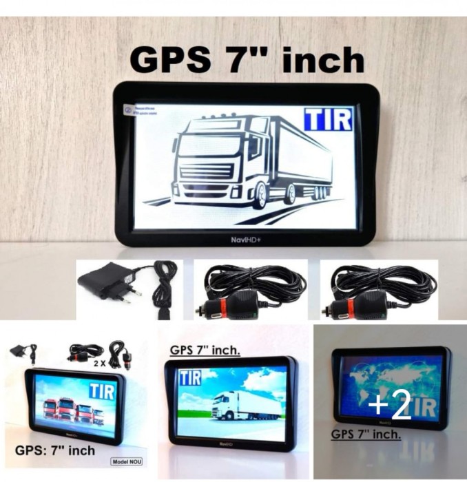 GPS Auto 7 inch HD IGO Primo Truck 2023, 8GB, 256MB RAM, Navigatie Camion TIR, Harti Full Europa ...