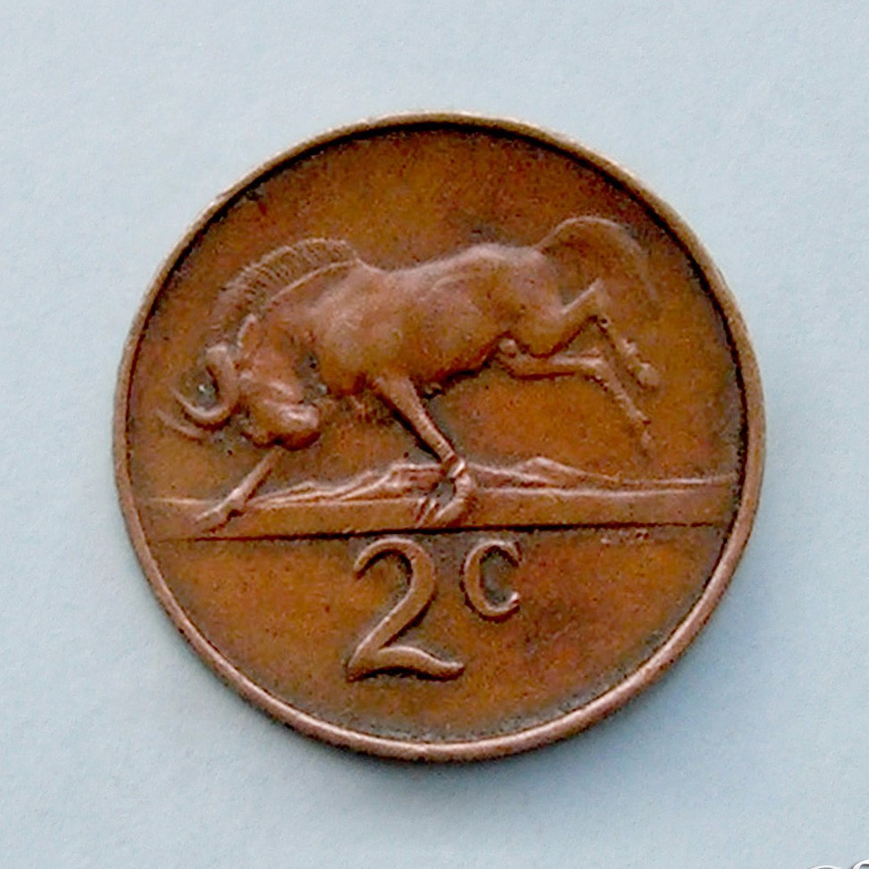 AFRICA DE SUD - 2 Cents 1965 - Afrikaans Legend - SUID-AFRIKA | arhiva ...