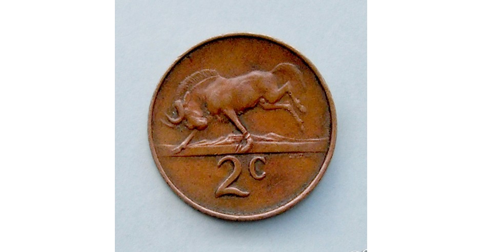 AFRICA DE SUD - 2 Cents 1965 - Afrikaans Legend - SUID-AFRIKA | arhiva ...