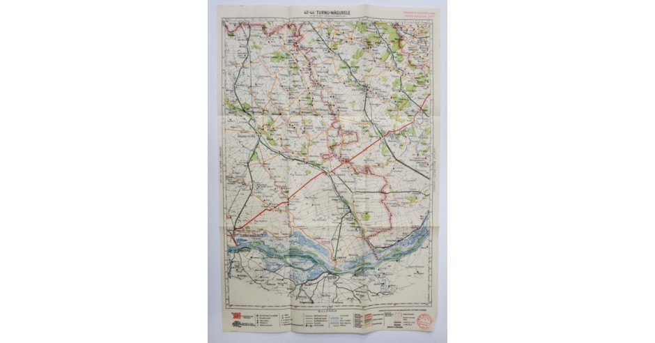 HARTA ZONEI TURNU - MAGURELE , SCARA 1/ 300.000 , de PROF. CARTOGRAF M ...