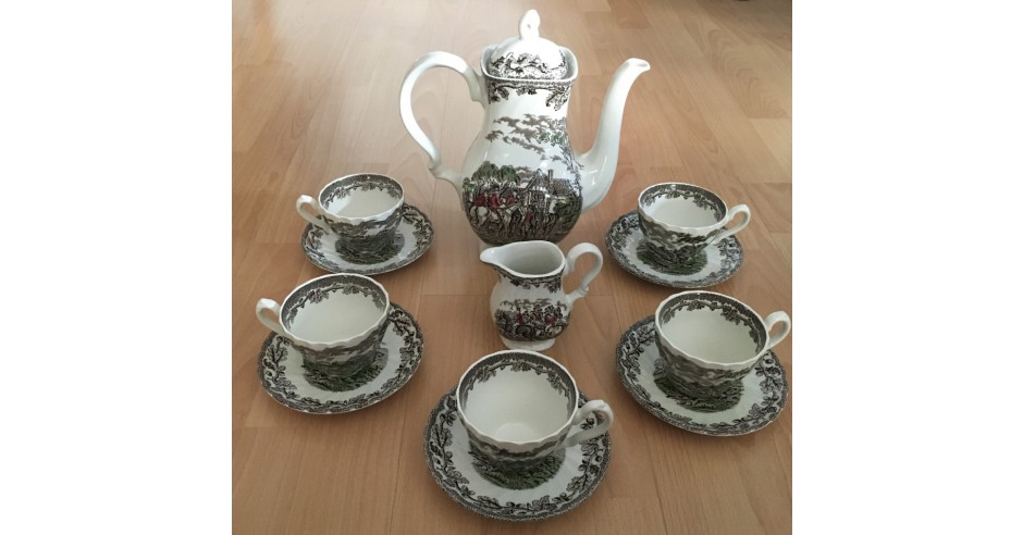 Set - ceai / cafea - portelan Englezesc - Myott - Country Life - 1982 ...