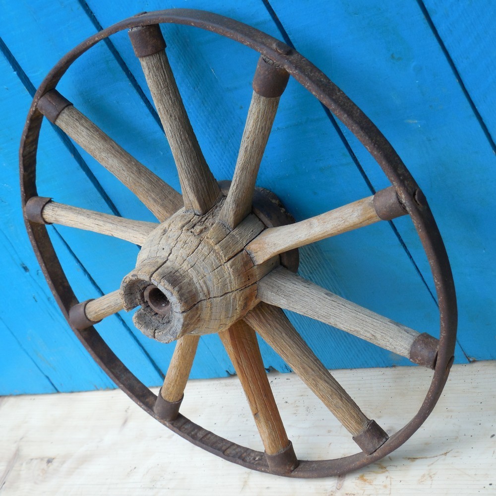 ROATA VECHE TARANEASCA DE CARUTA - FACUTA MANUAL DIN LEMN SI FIER - 4,5 ...