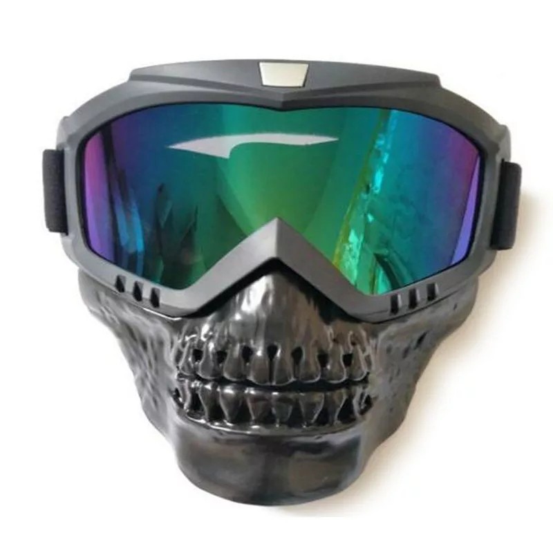Masca protectie fata, plastic dur, ochelari ski, lentila multicolora ...