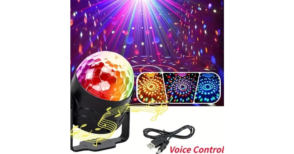 Proiector Disco LED Cu Telecomanda, Senzori De Sunet, 7 Moduri Culori | Okazii.ro
