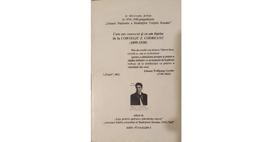 Cum Am Cunoscut si ce Am Inteles de la Corneliu Zelea Codreanu, Serban ...