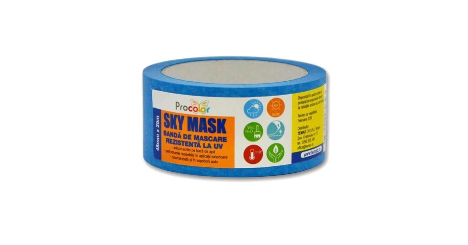 Banda de mascare Sky Mask, 48mm x 25m, Banda de Mascare Procolor, Banda ...