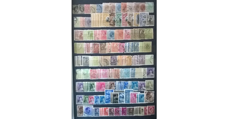 Romania.Foi de clasor timbre colectie stampilate 1900-2002 818 buc ...