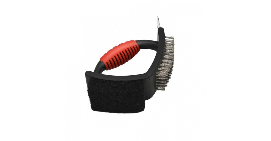 Perie pentru curatat gratar, grill, inox, 3 in 1, sarma, racleta si ...