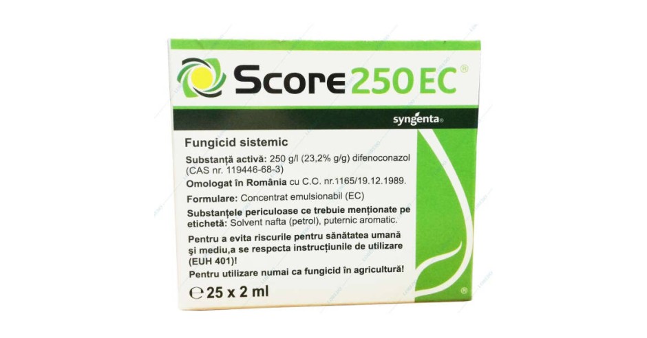 Score 250EC 2 ml, fungicid sistemic, Syngenta, Rapan, Monilioza ...