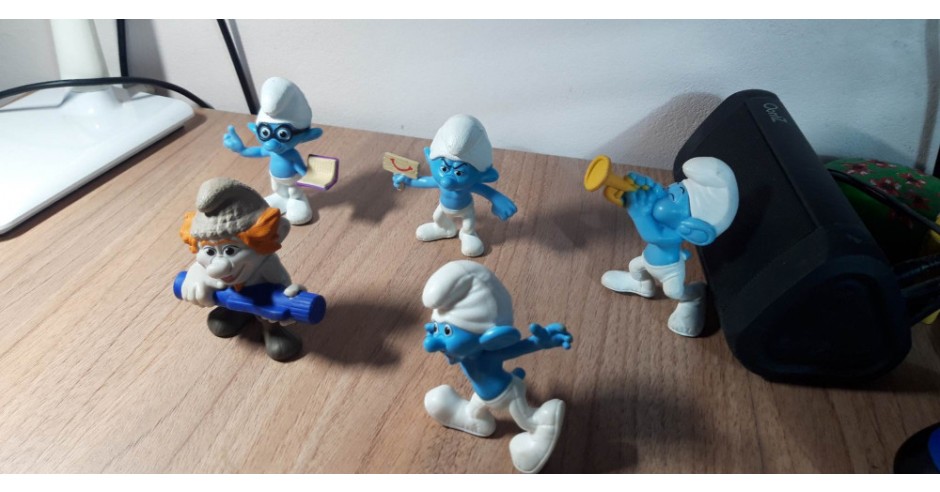 Strumfi, smurfs - 5 figurine mari strumf din cauciuc - setul 4 | arhiva ...
