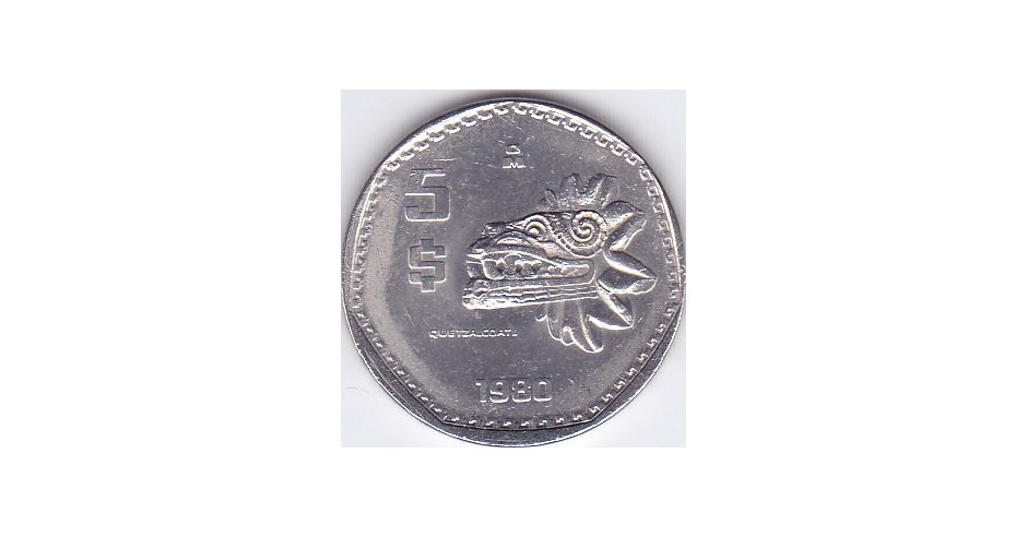 Moneda Mexic 5 Pesos 1980 - KM#485 UNC ( luciu - primul an de batere ...