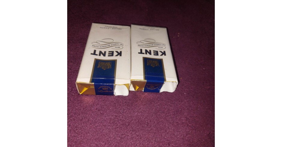 Reclama veche,2 PACHETE vechi TIGARI"KENT"DELUXE 100s-NEcartonat-MADE ...