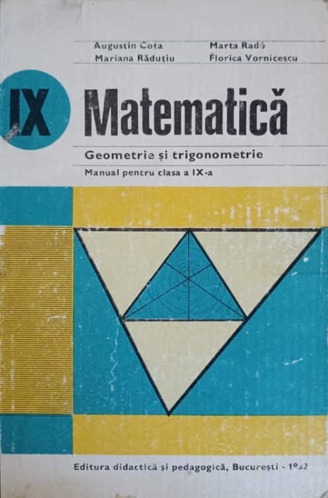 MATEMATICA GEOMETRIE SI TRIGONOMETRIE .MANUAL PENTRU CLASA A IX-A ...