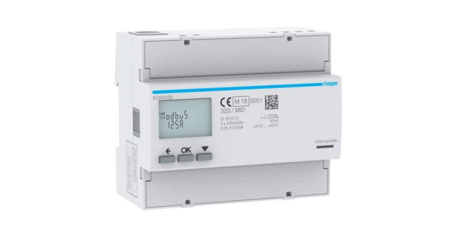 Contor trifazic digital direct 125A MODBUS MID 6M Hager ECR310D | Okazii.ro