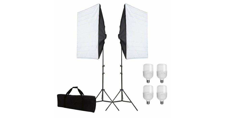 Kit studio foto, 2 x 2m suport trepied, x Softbox cu capac, 4 x 25W ...