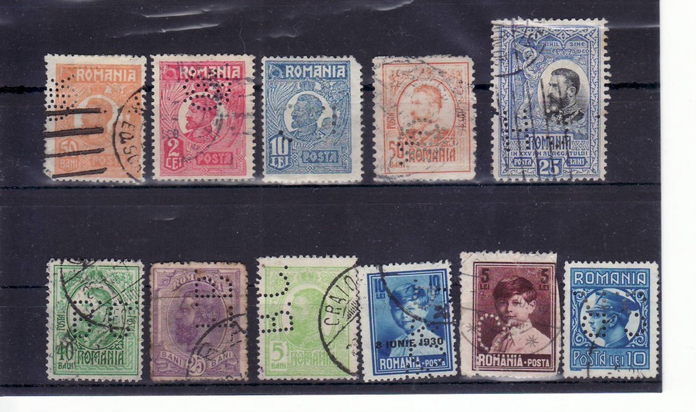 Romania 1900 - 1950 Lot timbre Perfin | arhiva Okazii.ro