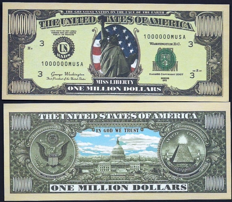 SUA = FANTASY NOTE = MISS LIBERTY / STATUIA LIBERTATII & CAPITOLIUL ...