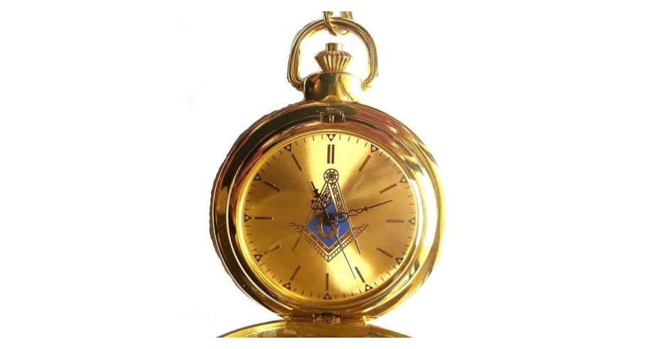 Ceas de Buzunar cu simboluri masonice - Auriu | Okazii.ro